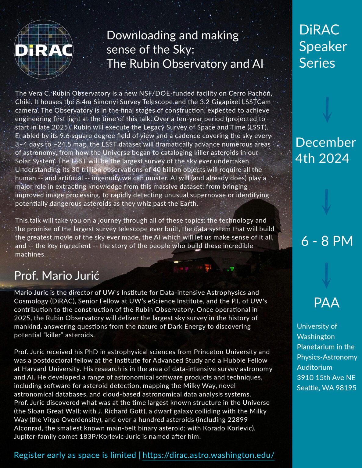 Downloading and making sense of the Sky: The Rubin Observatory and AI - DiRAC